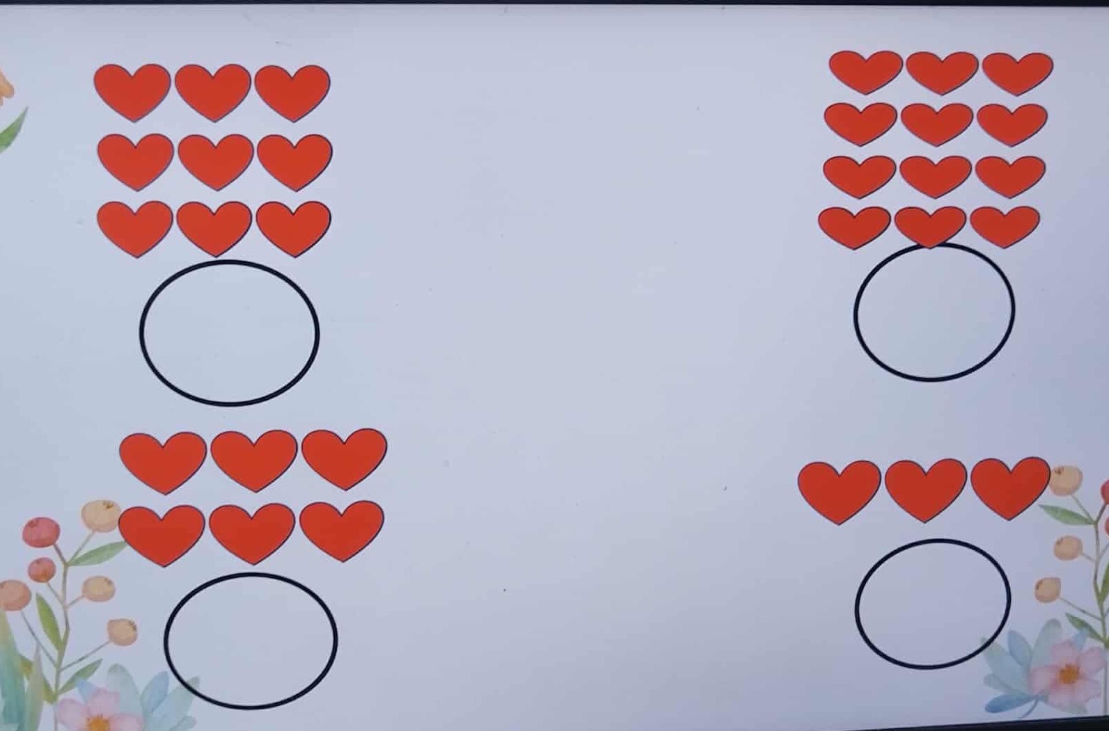 Count the hearts in each group and write the | StudyX