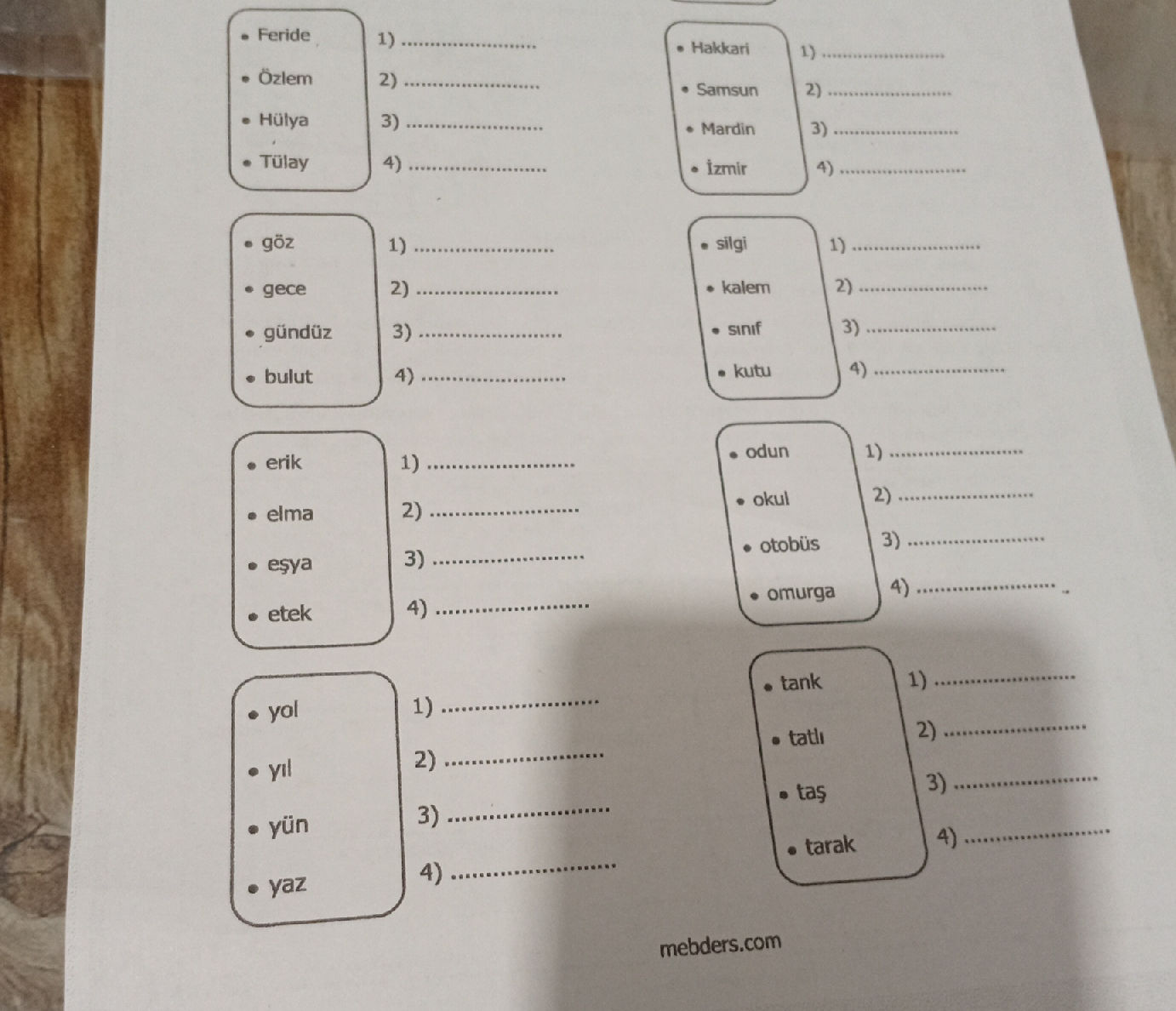 Match the words in the left column with the | StudyX
