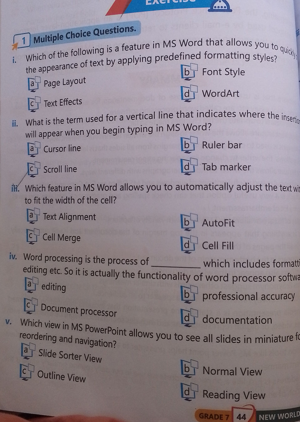 1 Multiple Choice Questions. i. Which of the | StudyX