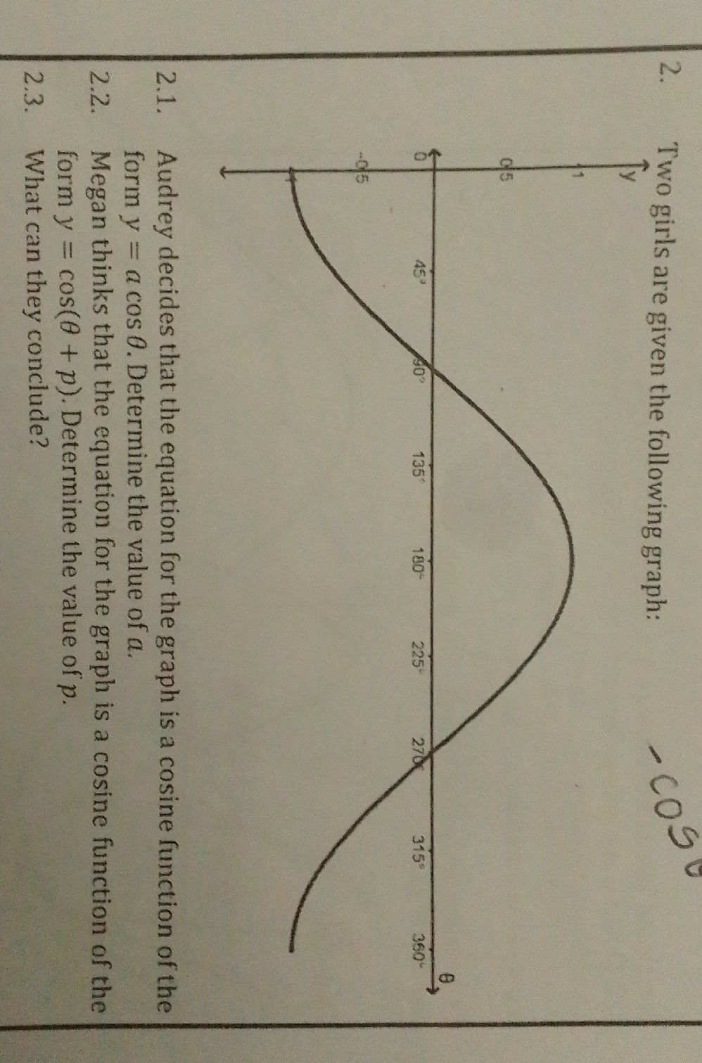 2. Two girls are given the following graph: | StudyX