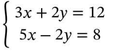 Solve the system of equations: $$\ 3x + 2y = | StudyX
