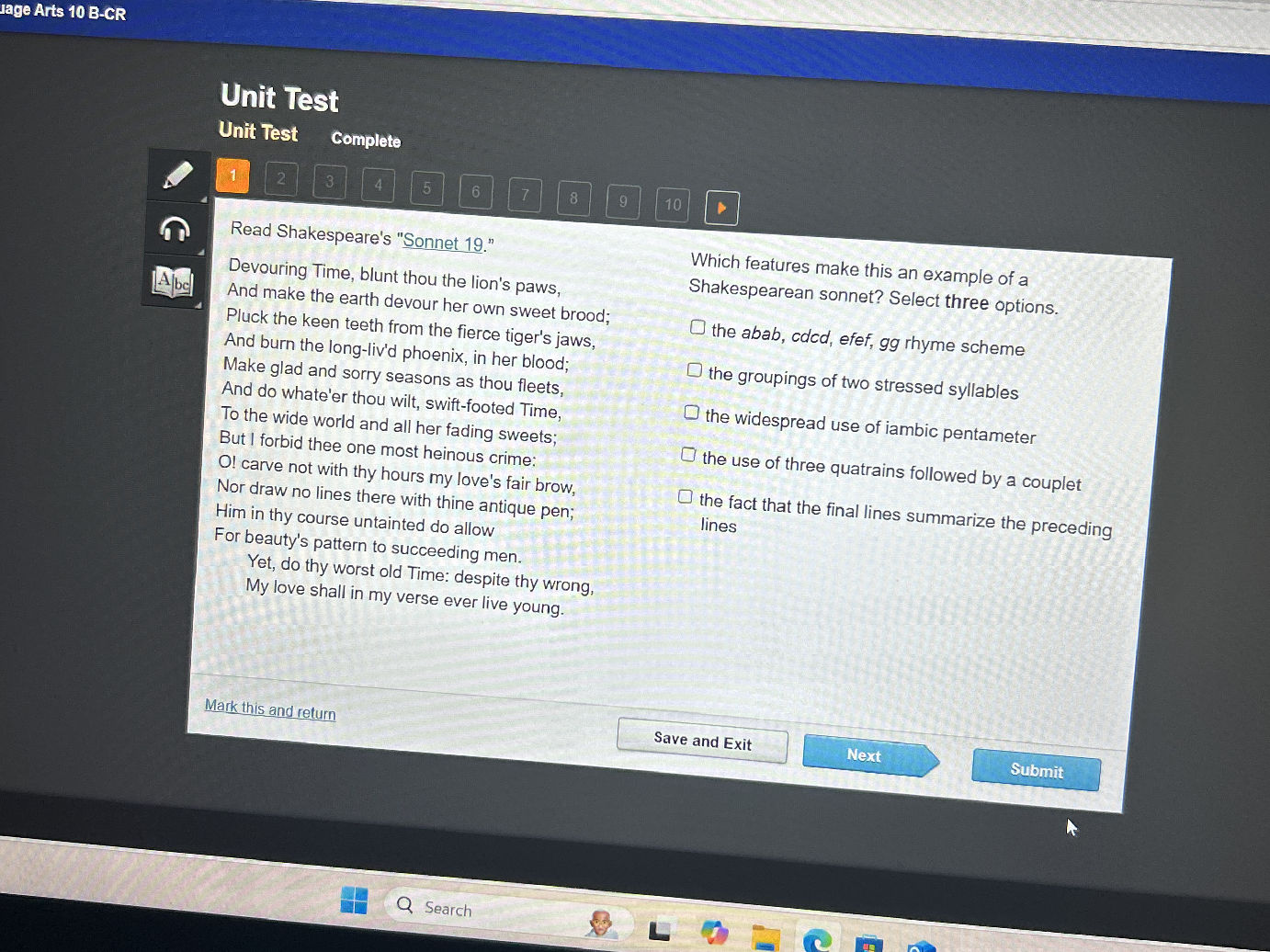 Read Shakespeare S Sonnet 19 Devouring Studyx