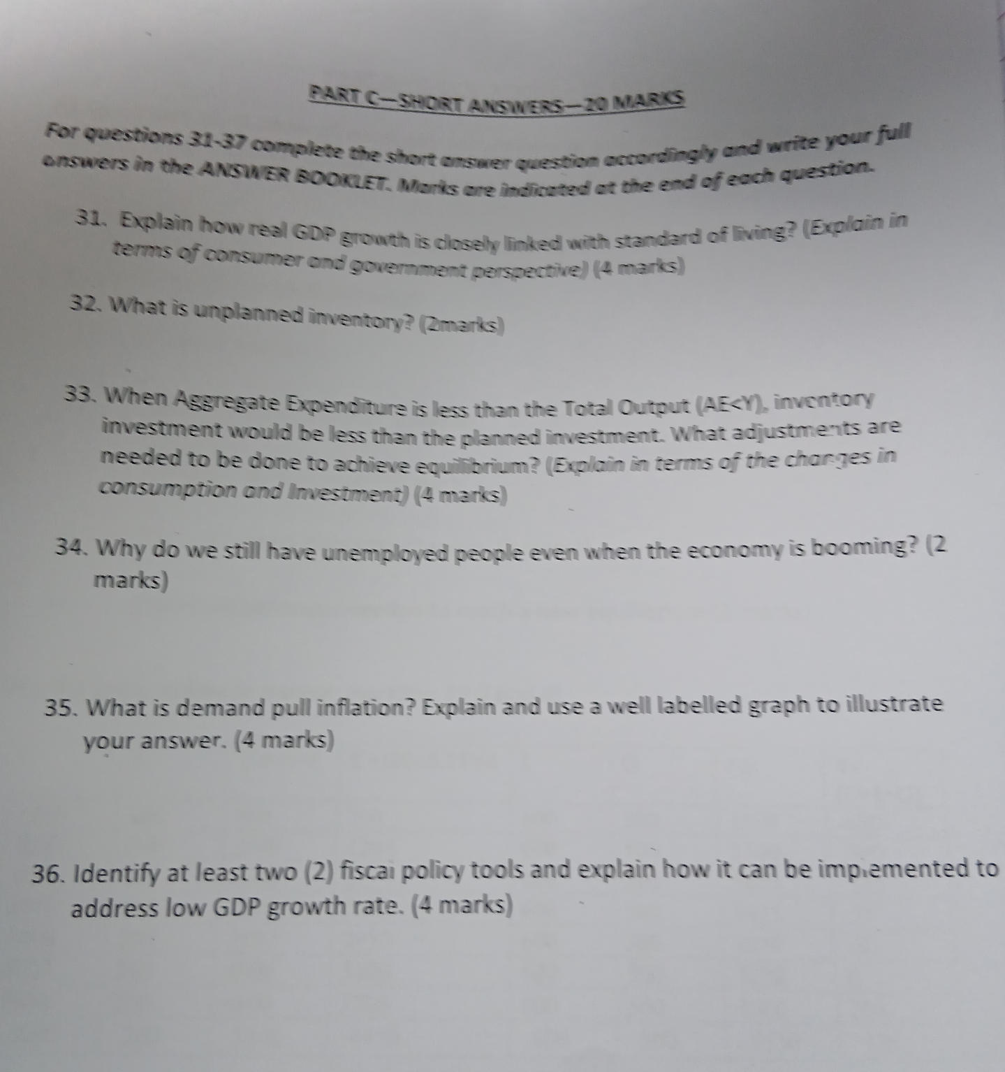 32. What is unplanned inventory? (2marks) | StudyX