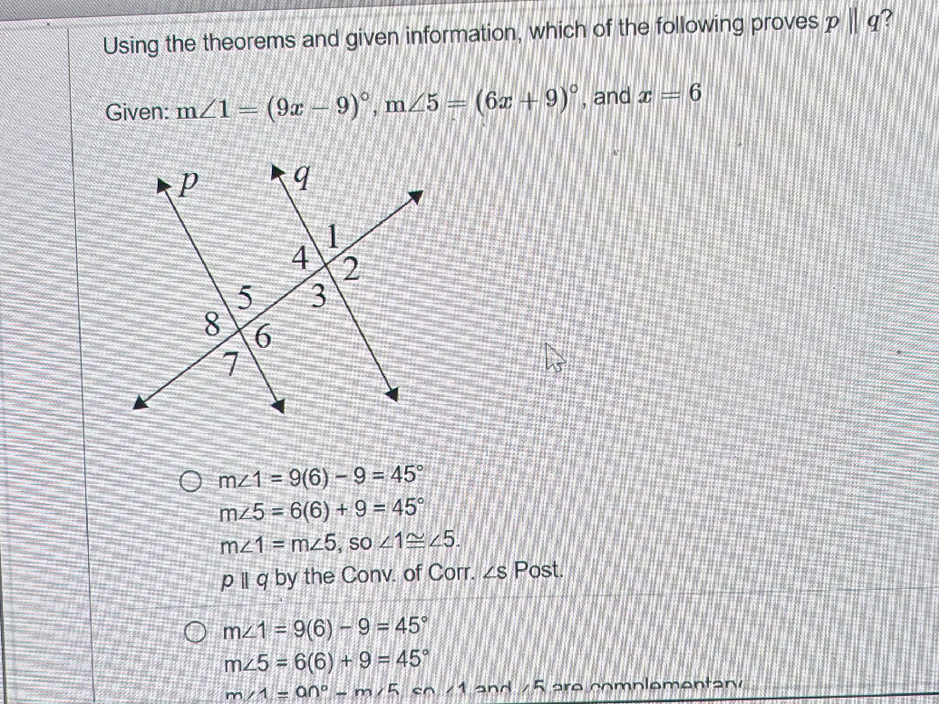 Using the theorems and given information, | StudyX