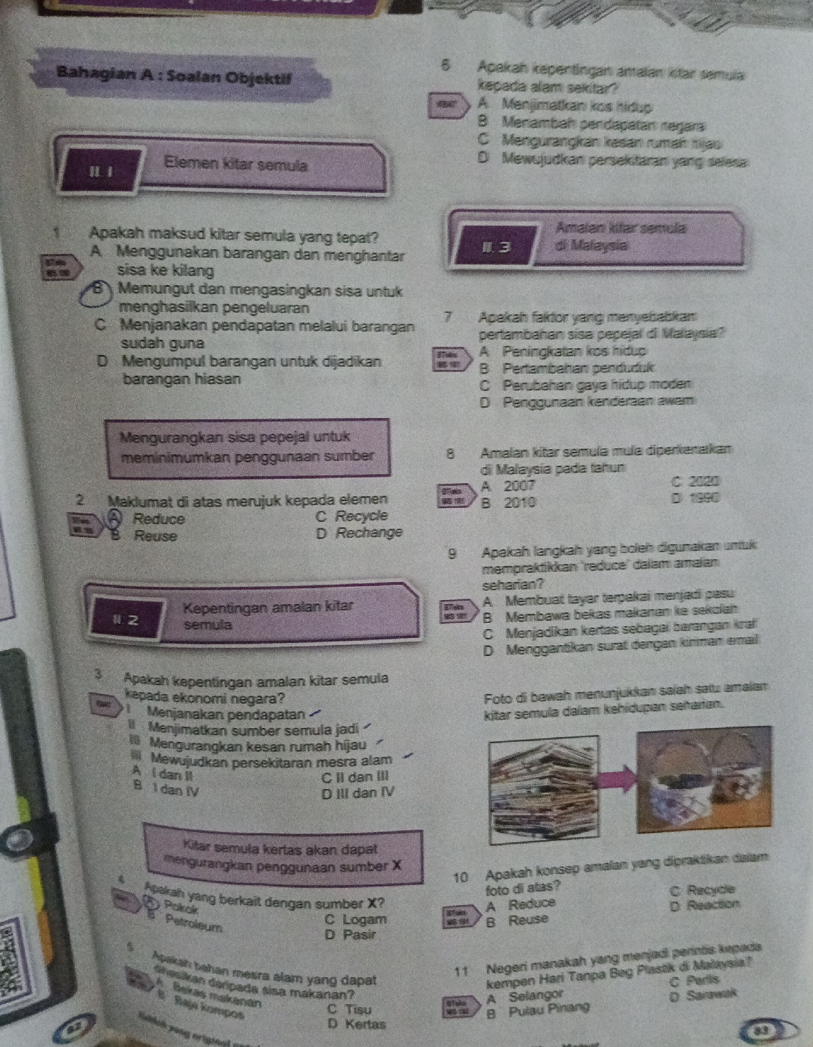 Apakah maksud kitar semula yang tepat? A | StudyX