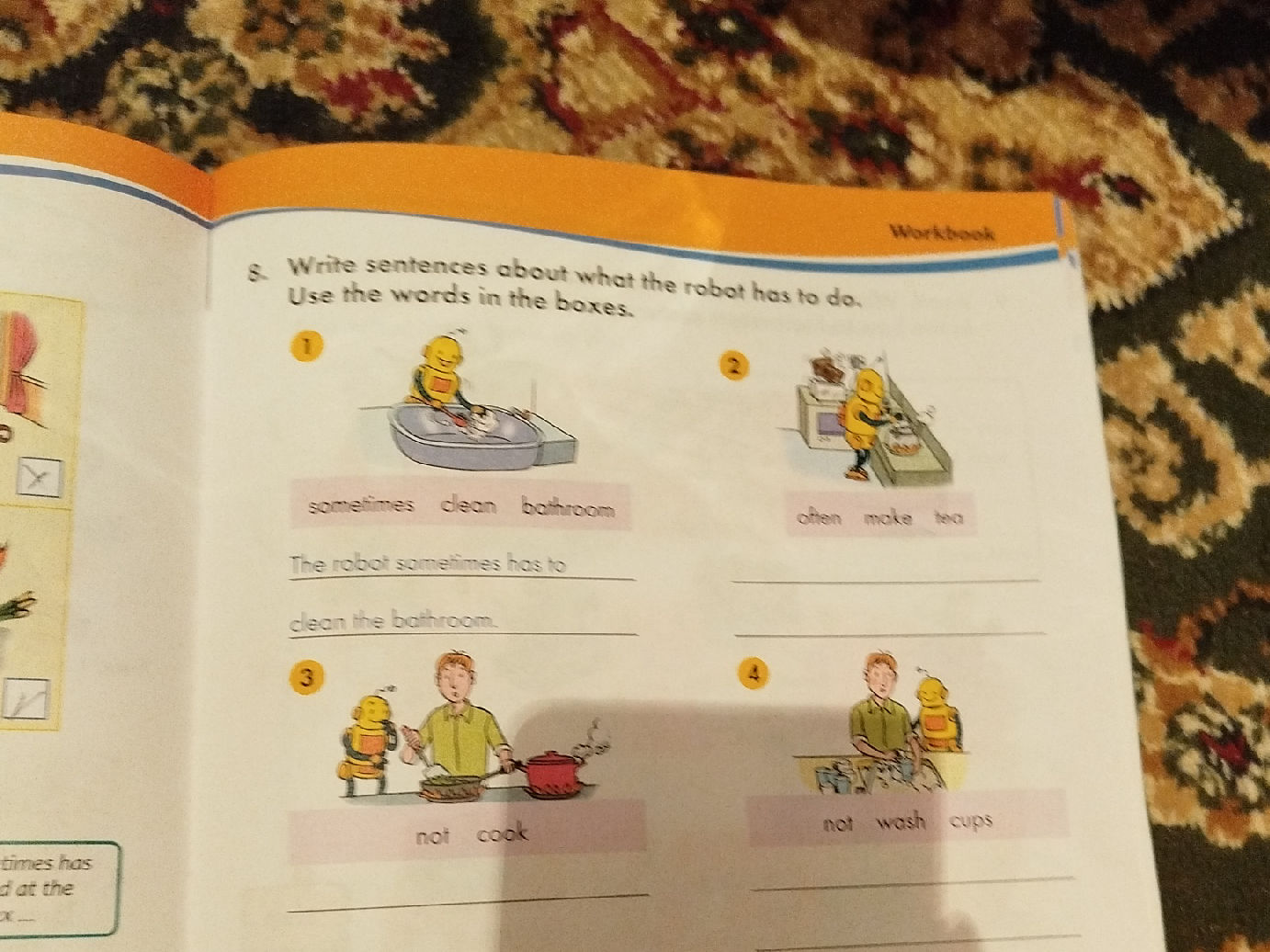 Write sentences about what the robot has to | StudyX