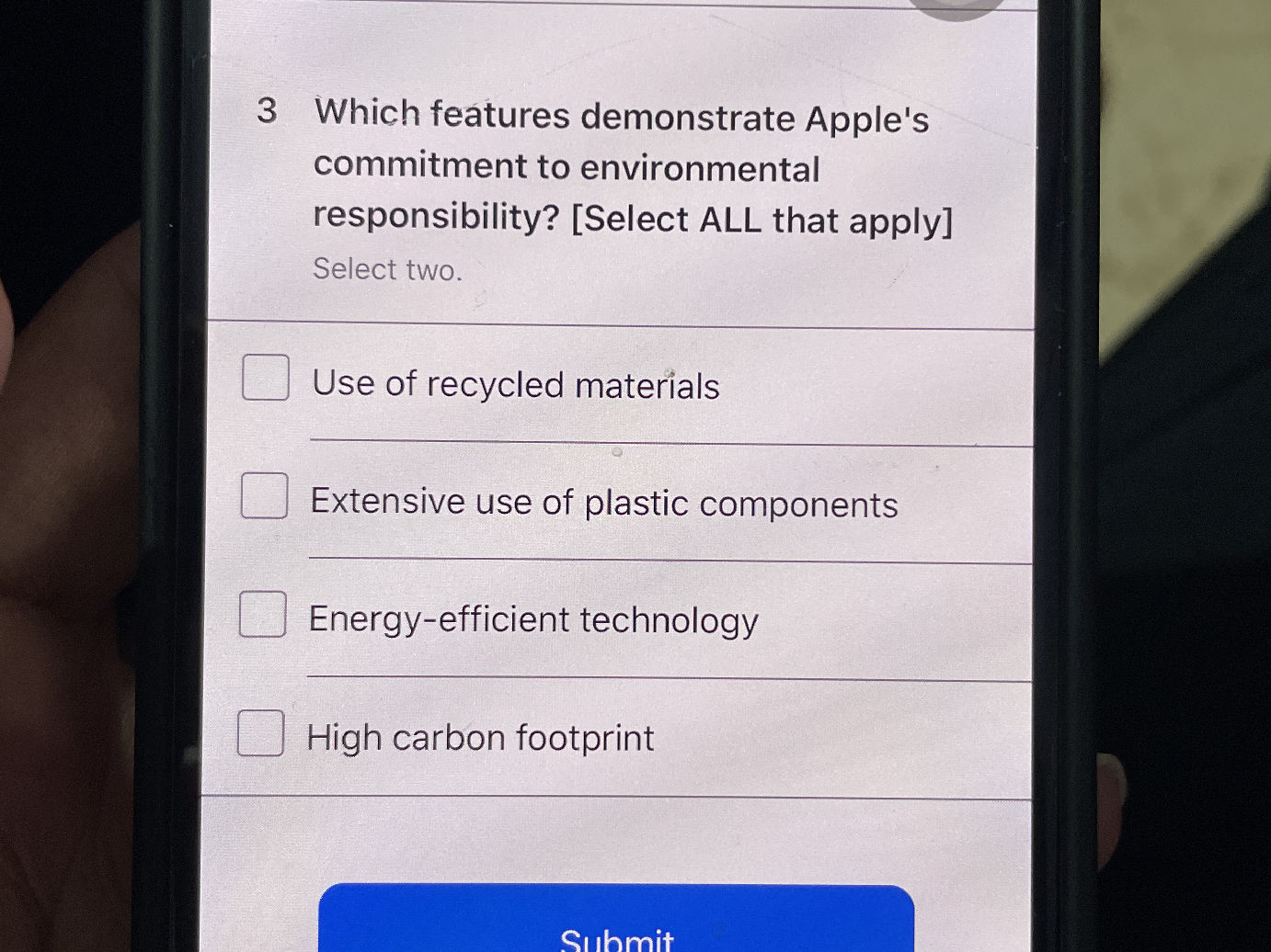 3. Which features demonstrate Apple's | StudyX