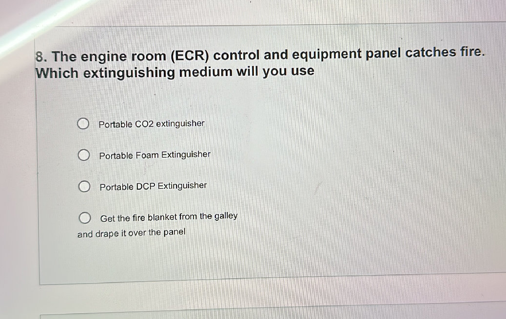 8. The engine room (ECR) control and | StudyX