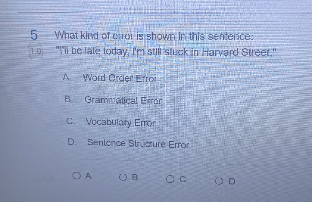 What kind of error is shown in this | StudyX
