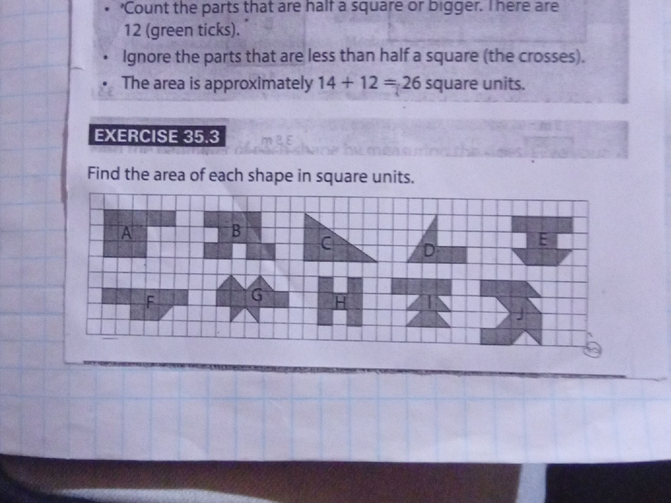 Count the parts that are half a square or | StudyX