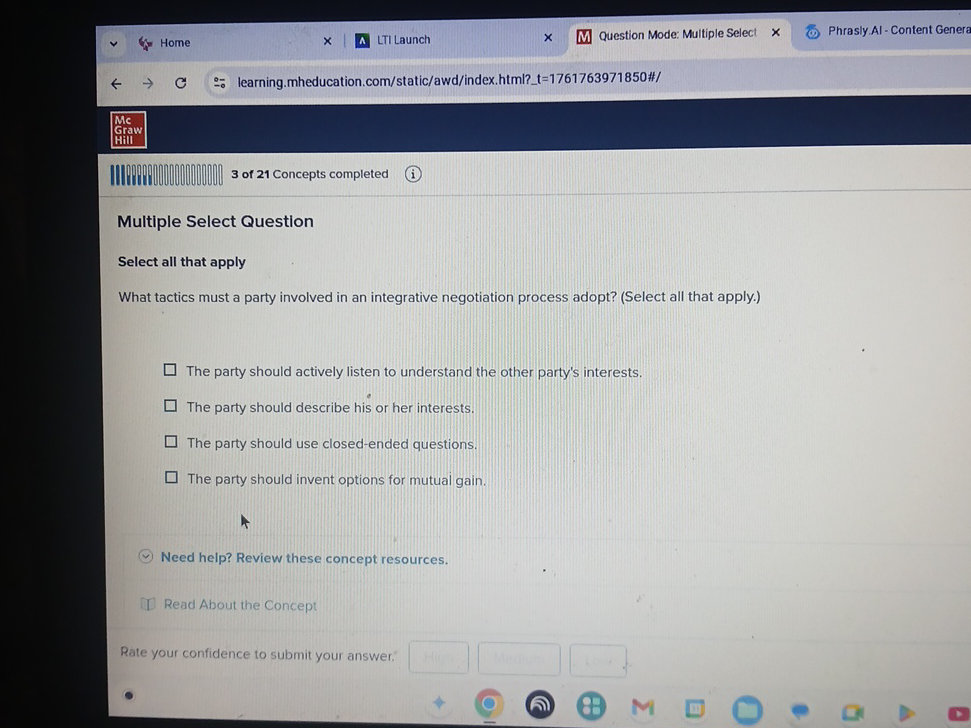 Multiple Select Question Select all that