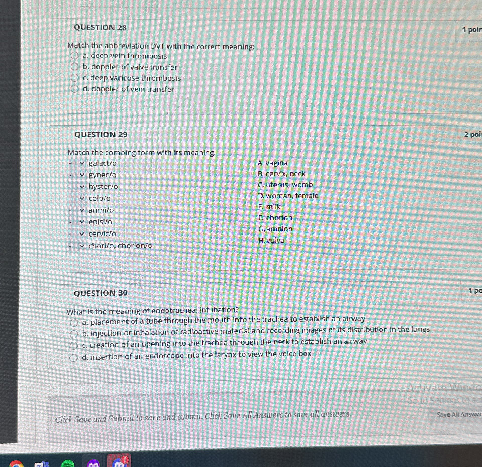 Match the combing form with its meaning. | StudyX