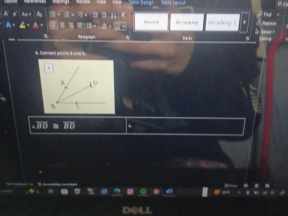 4. Connect points B and D. (Diagram shows | StudyX