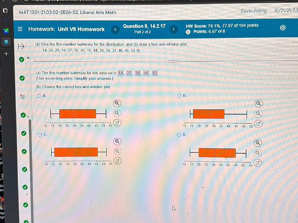 (a) Give the five-number summary for the | StudyX