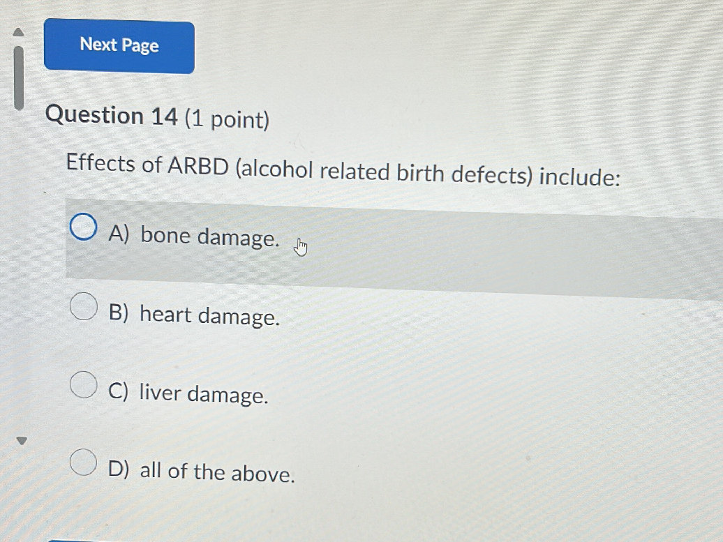 Effects of ARBD (alcohol related birth | StudyX