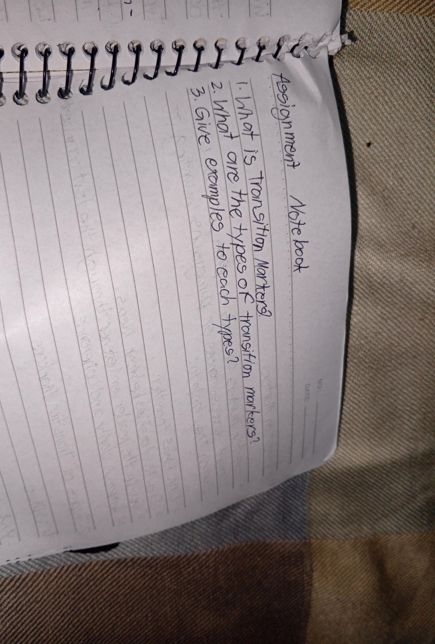 Assignment Notebook 1. What is transition | StudyX