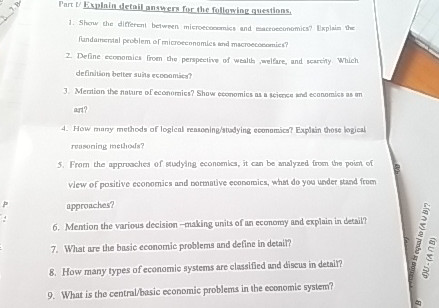 2. Define economics from the perspective of | StudyX