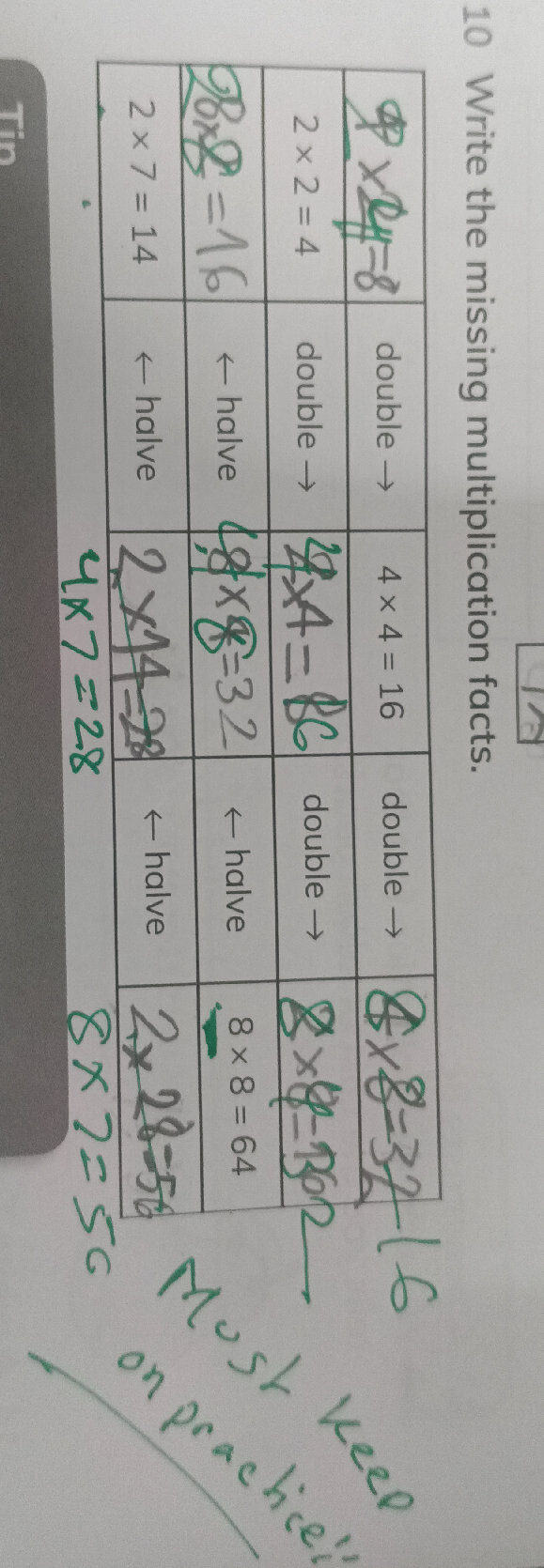 10 Write the missing multiplication facts. | StudyX