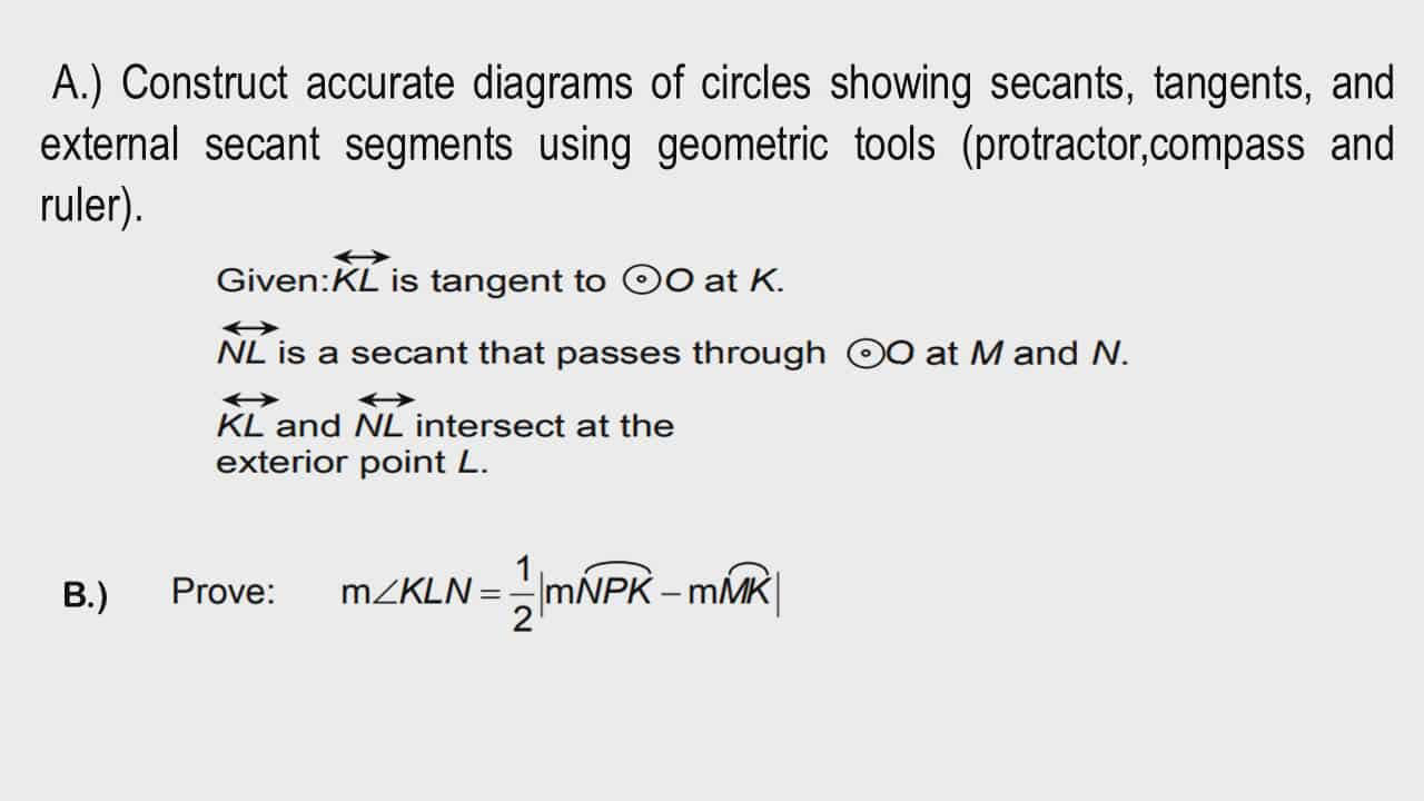 A.) Construct accurate diagrams of circles | StudyX