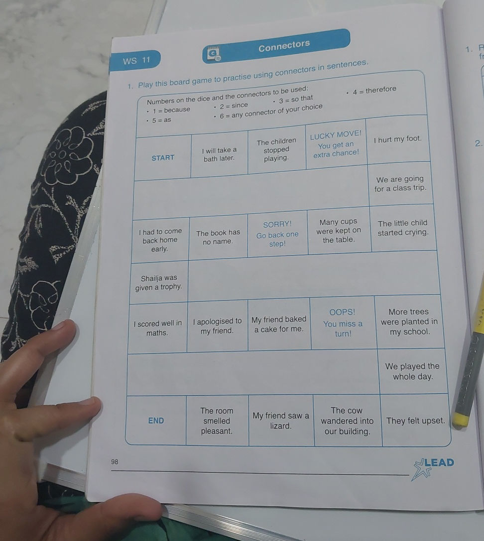 WS 11 Connectors 1. Play this board game | StudyX