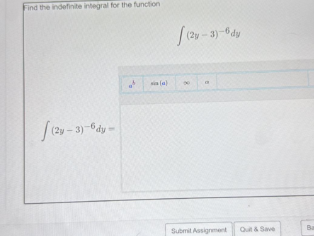 Find the indefinite integral for the | StudyX