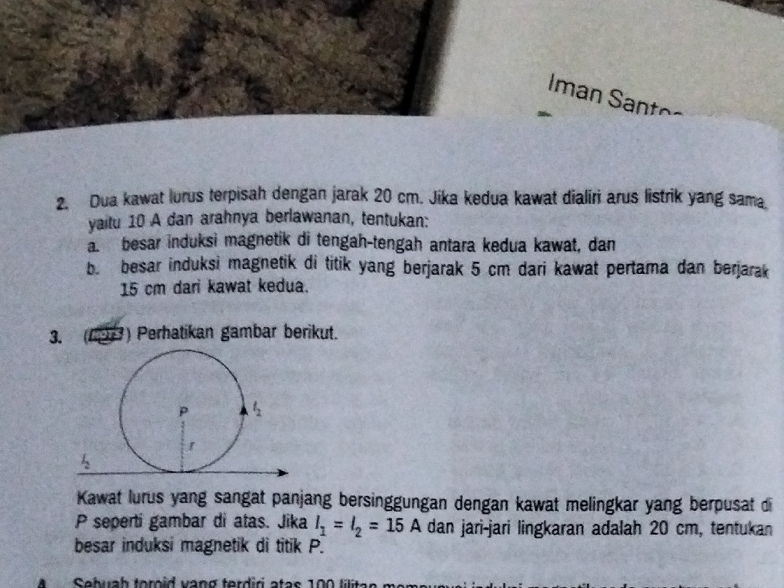 Dua kawat lurus terpisah dengan jarak 20 cm. | StudyX