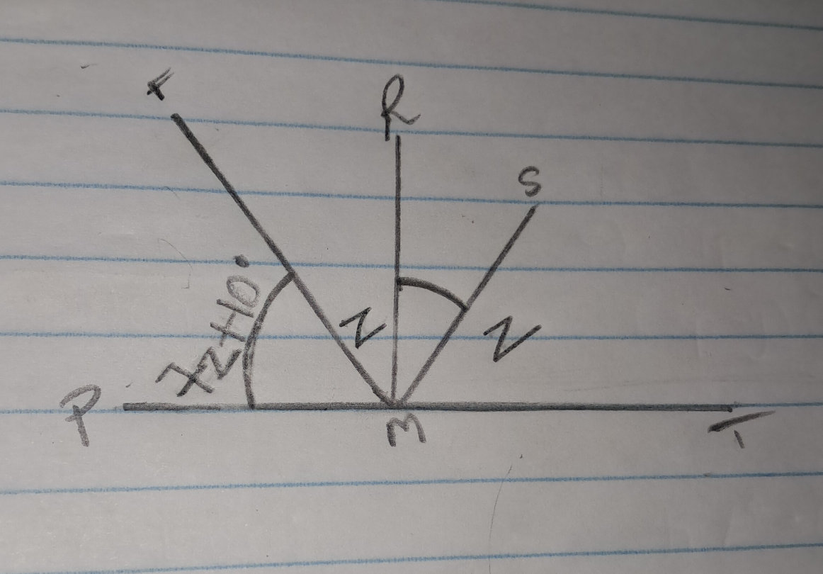 Given the diagram where $ PMR$ and $ RMT$ | StudyX