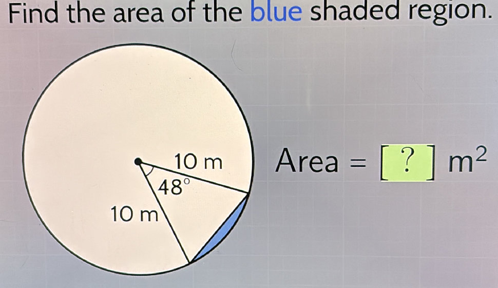 Find the area of the blue shaded region. | StudyX