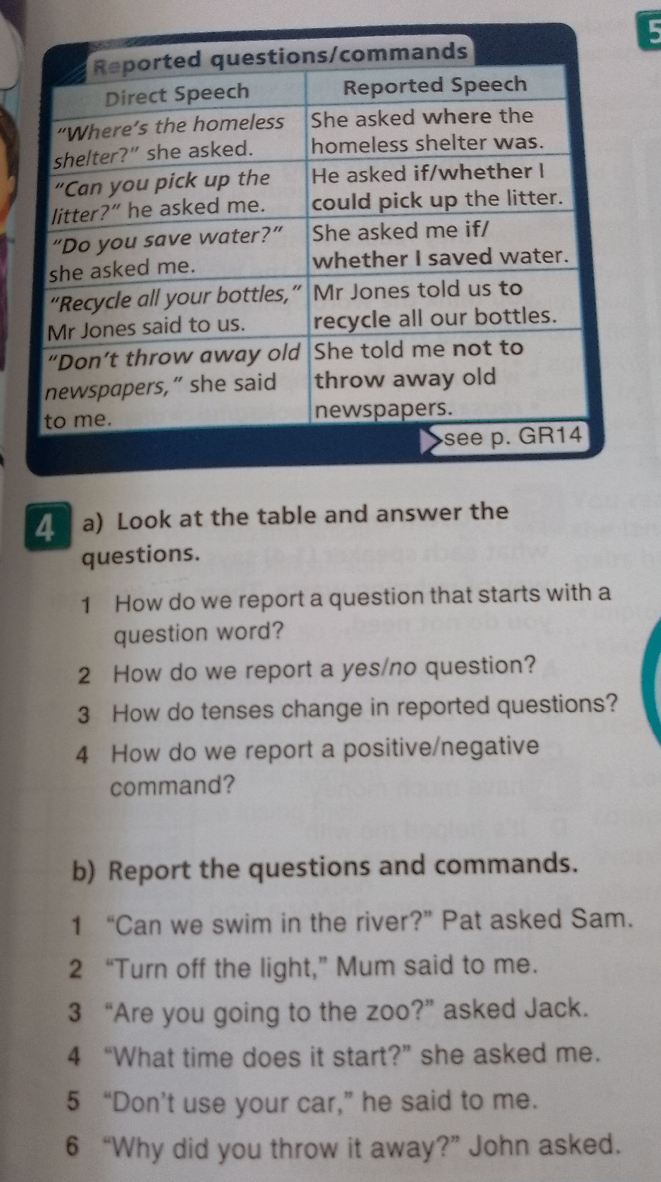 Reported questions/commands | Direct Speech | StudyX