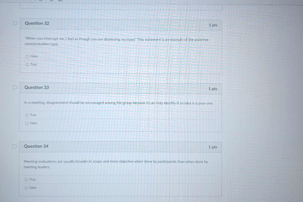 In a meeting, disagreement should be | StudyX
