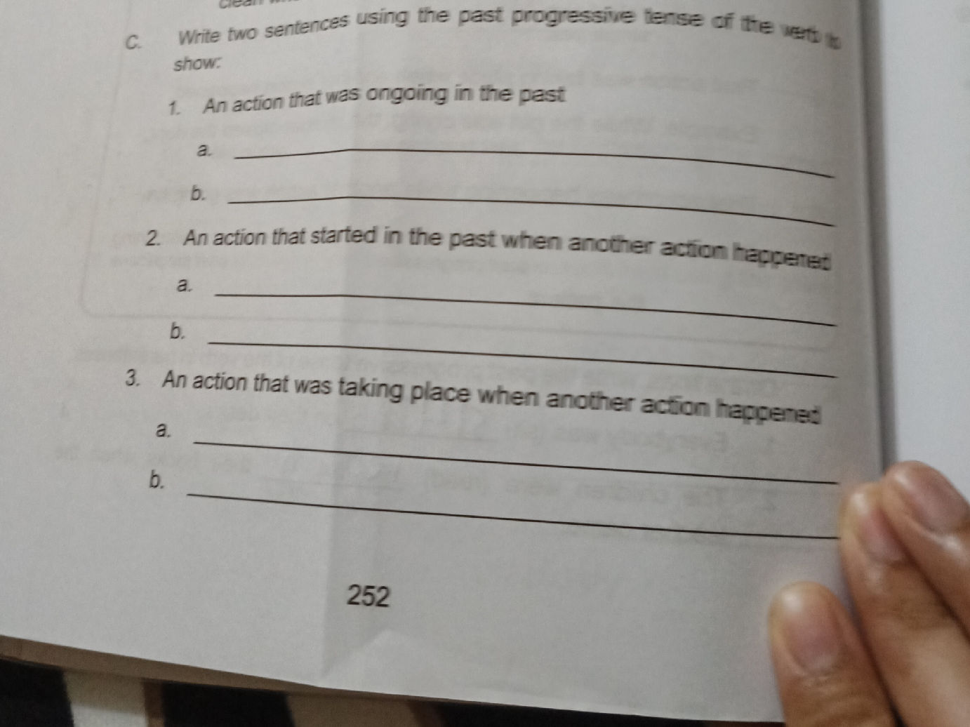 C. Write two sentences using the past | StudyX