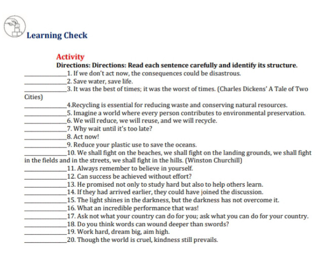 Activity Directions: Directions: Read each | StudyX