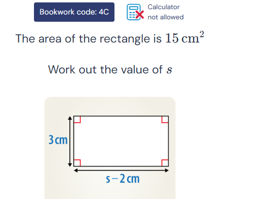 The area of the rectangle is 15 cm² Work | StudyX