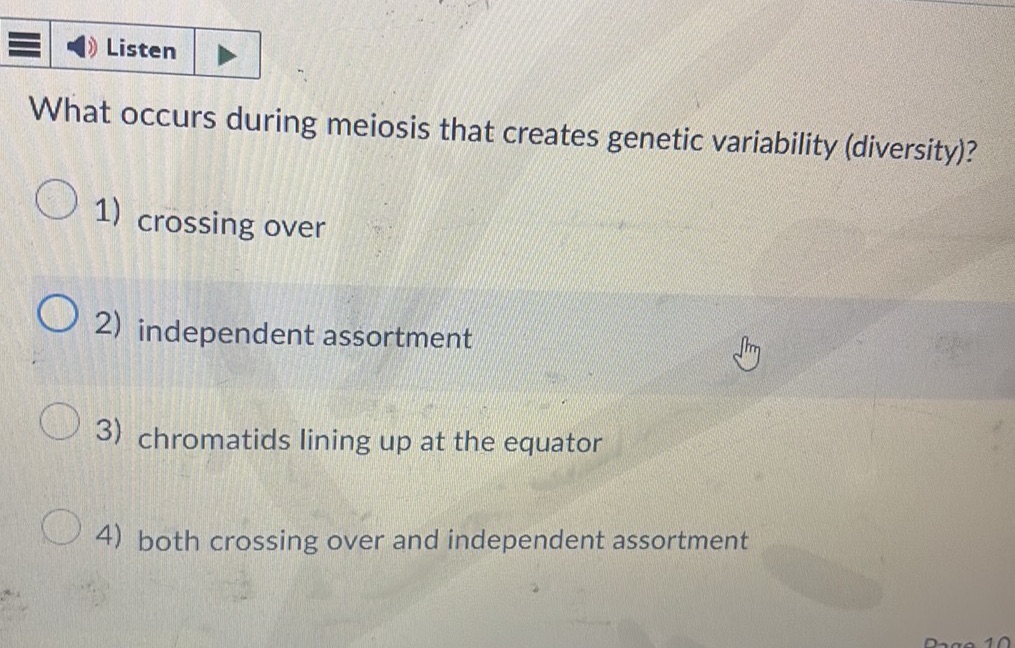 What occurs during meiosis that creates | StudyX