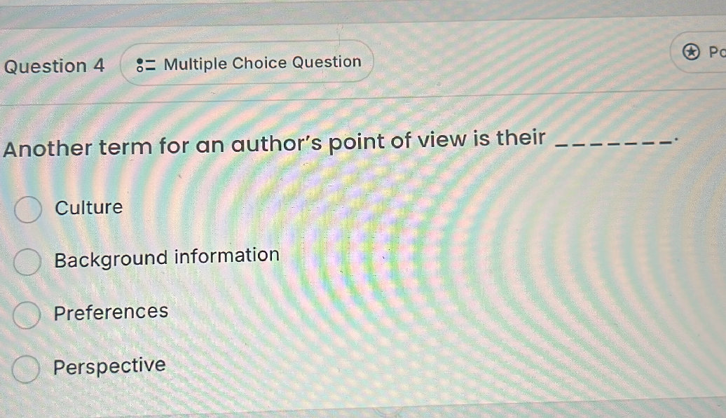 Another term for an author's point of view | StudyX