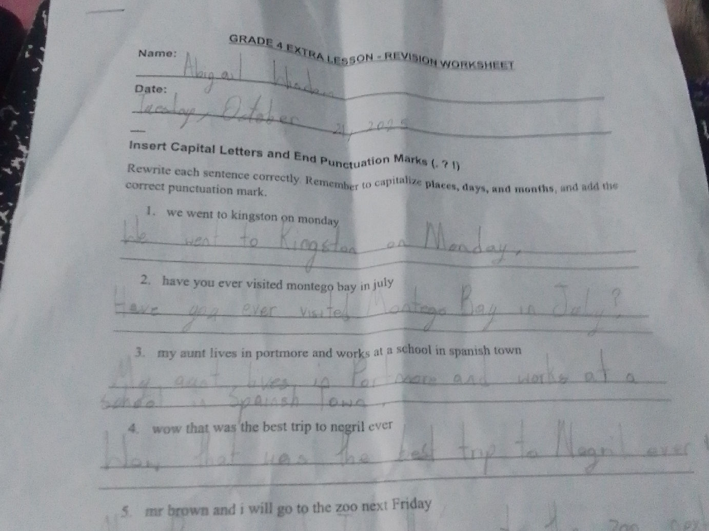 Insert Capital Letters and End Punctuation | StudyX