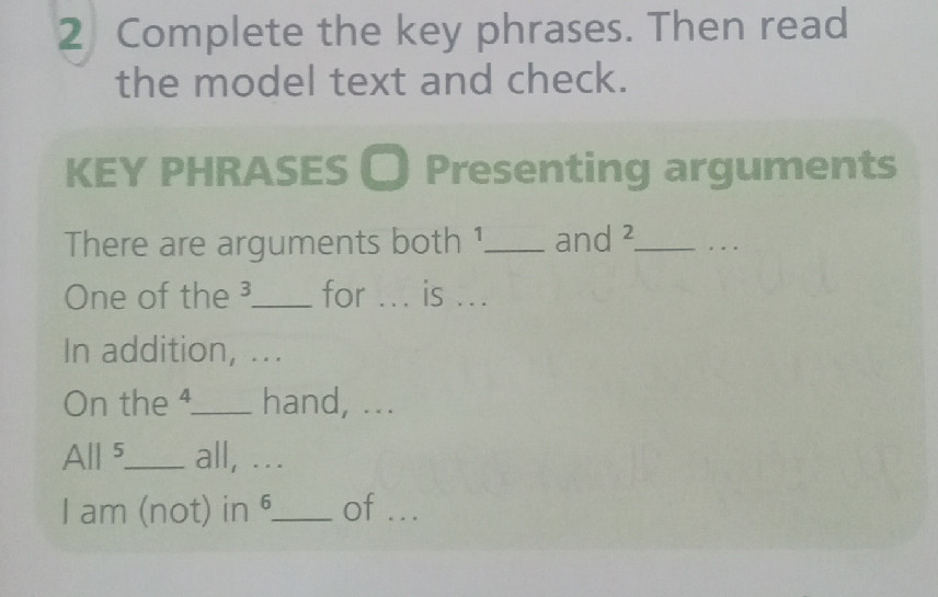 Complete the key phrases. Then read the | StudyX
