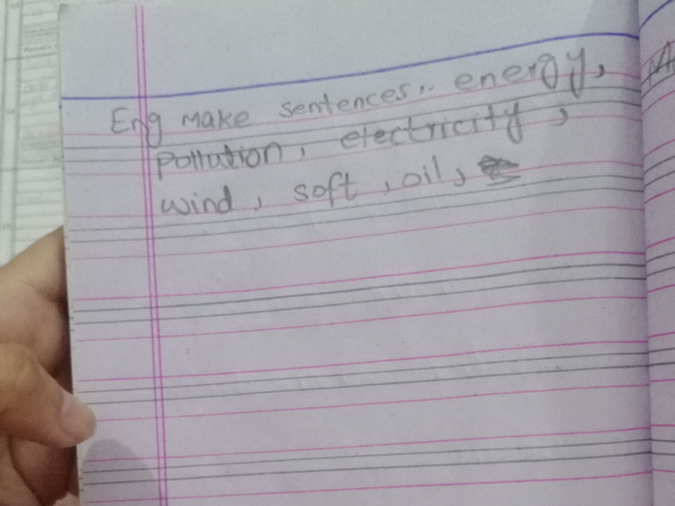 Eng make sentences.. energy, Pollution, | StudyX