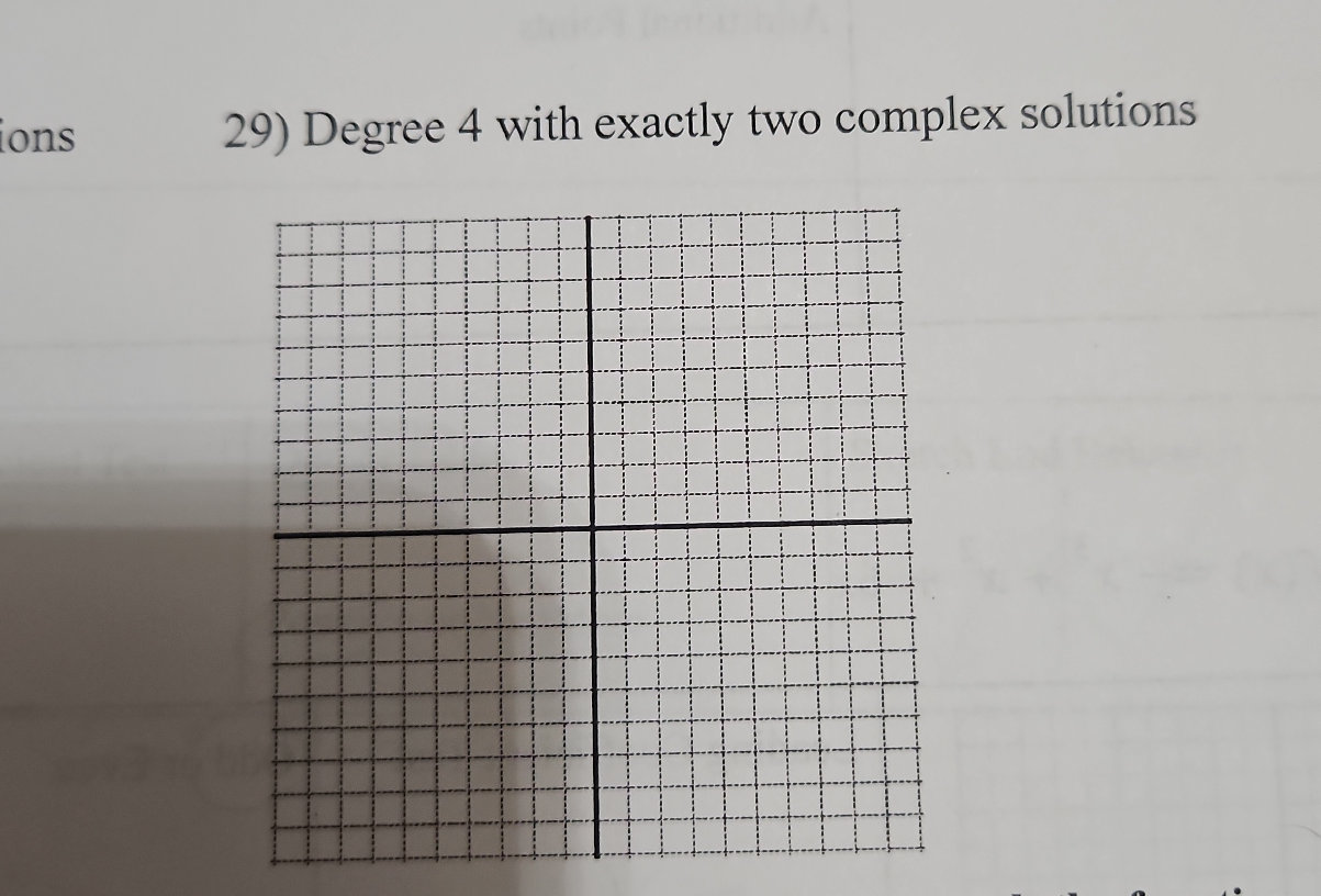 29) Degree 4 with exactly two complex | StudyX