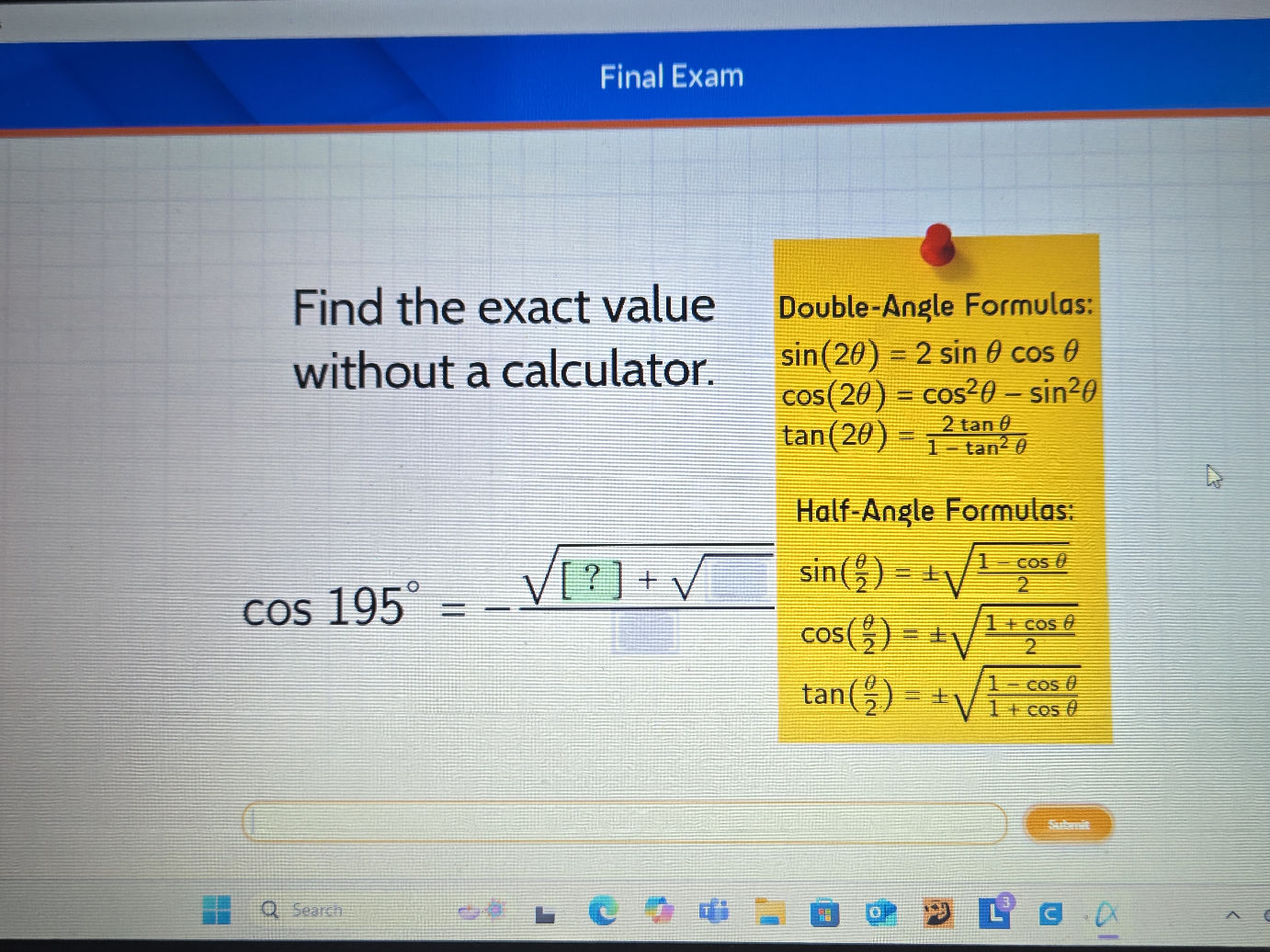 Find the exact value without a calculator. | StudyX