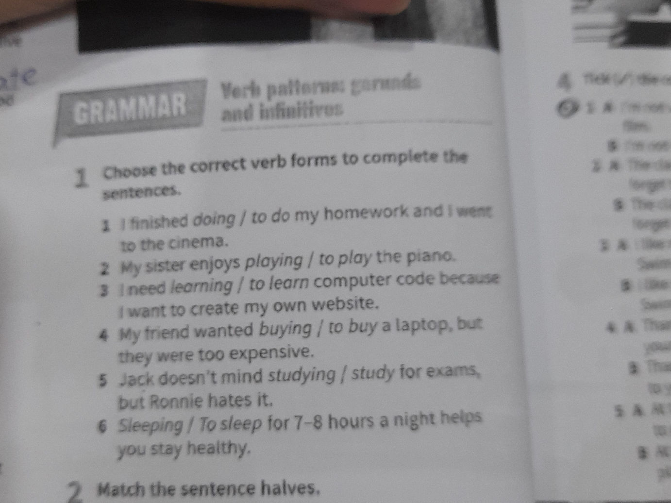GRAMMAR Verb patterns: gerunds and | StudyX