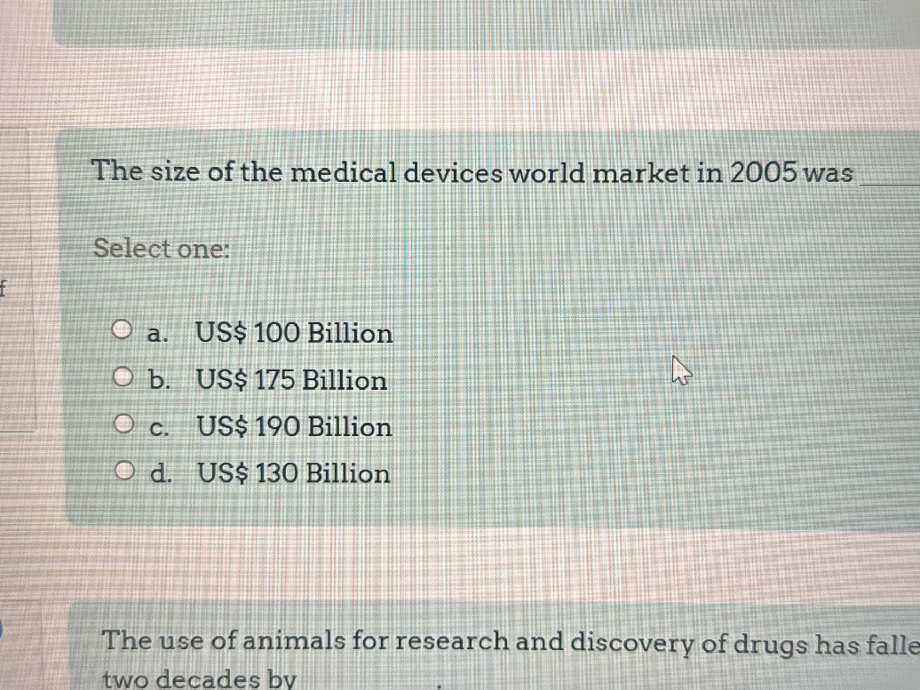 The size of the medical devices world market | StudyX