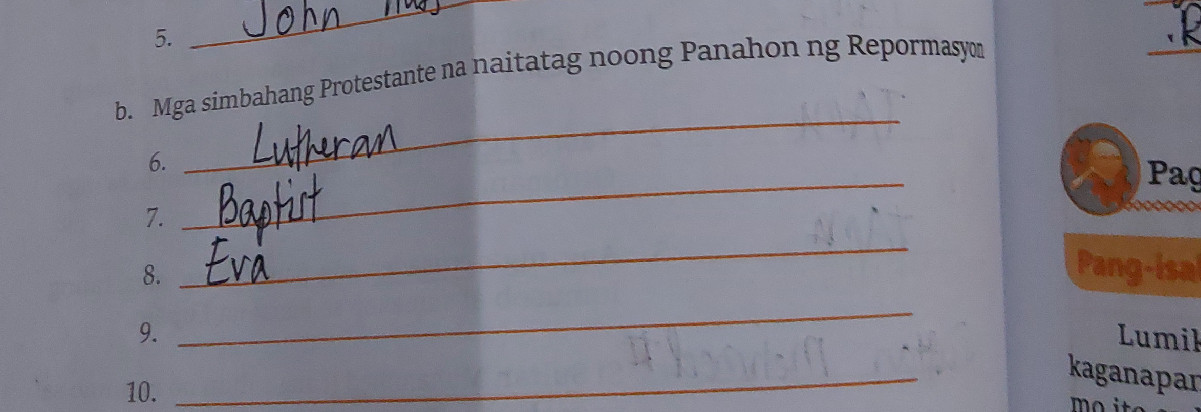 b. Mga simbahang Protestante na naitatag | StudyX
