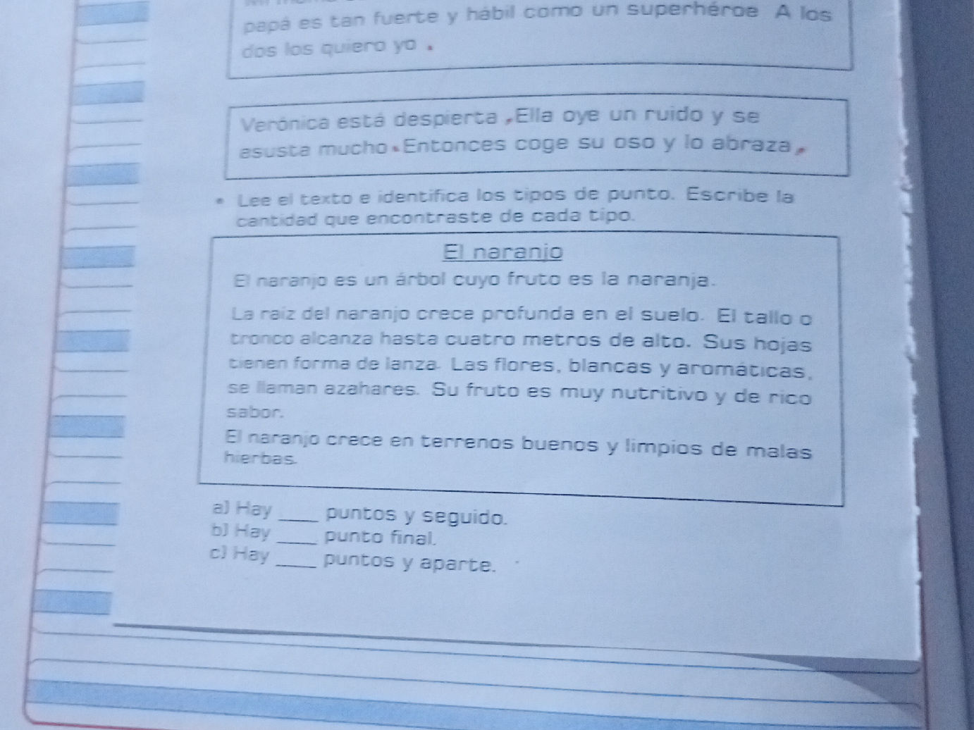 Lee el texto e identifica los tipos de | StudyX