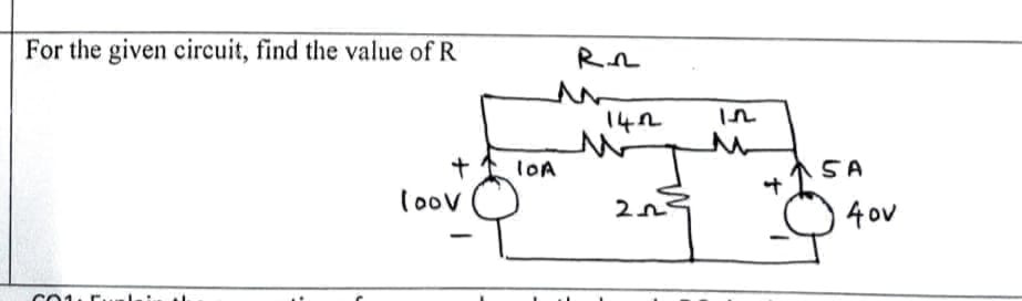For the given circuit, find the value of R | StudyX