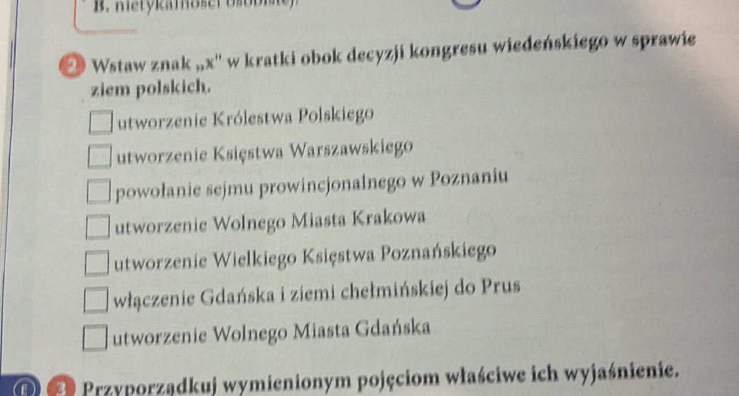 Wstaw znak „x” w kratki obok decyzji | StudyX
