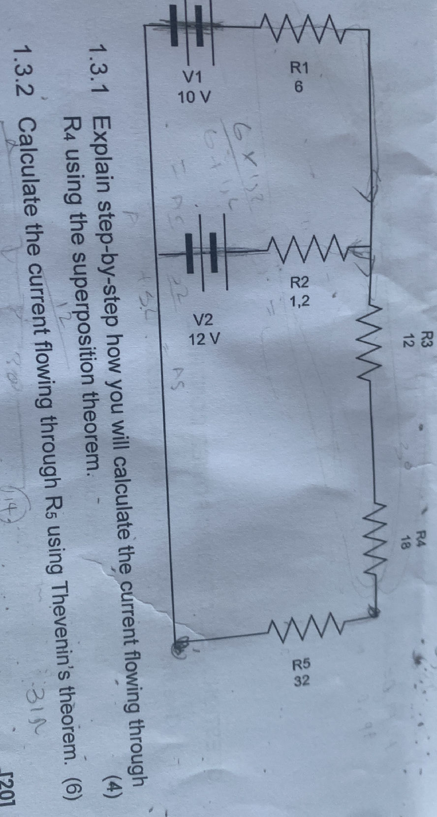 The circuit diagram shows two voltage | StudyX