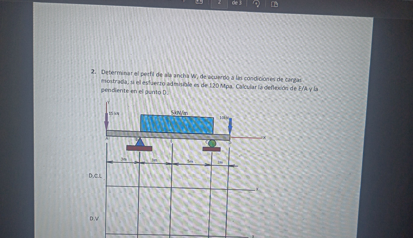 Determinar el perfil de ala ancha W, de | StudyX