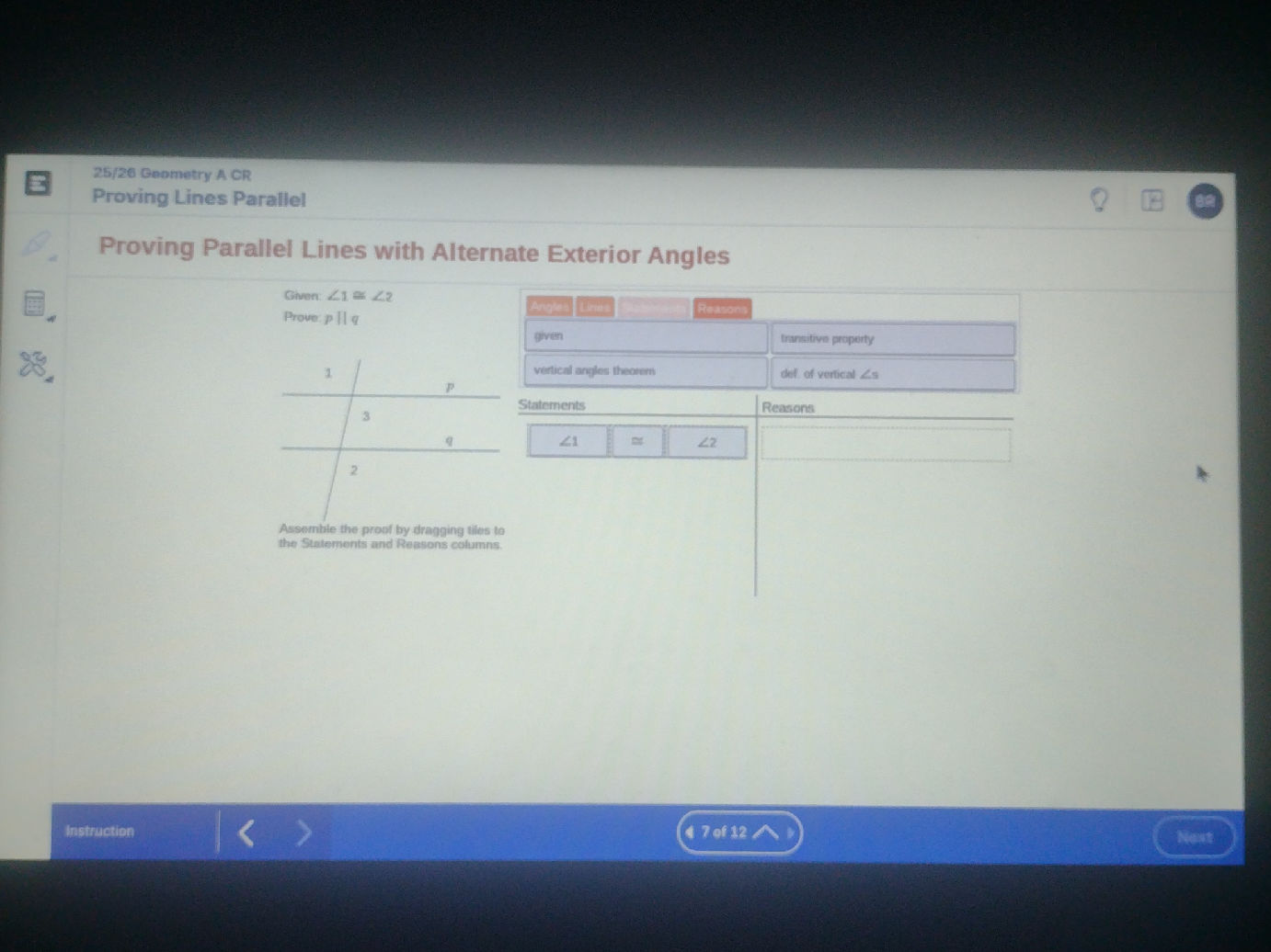 Proving Parallel Lines with Alternate | StudyX