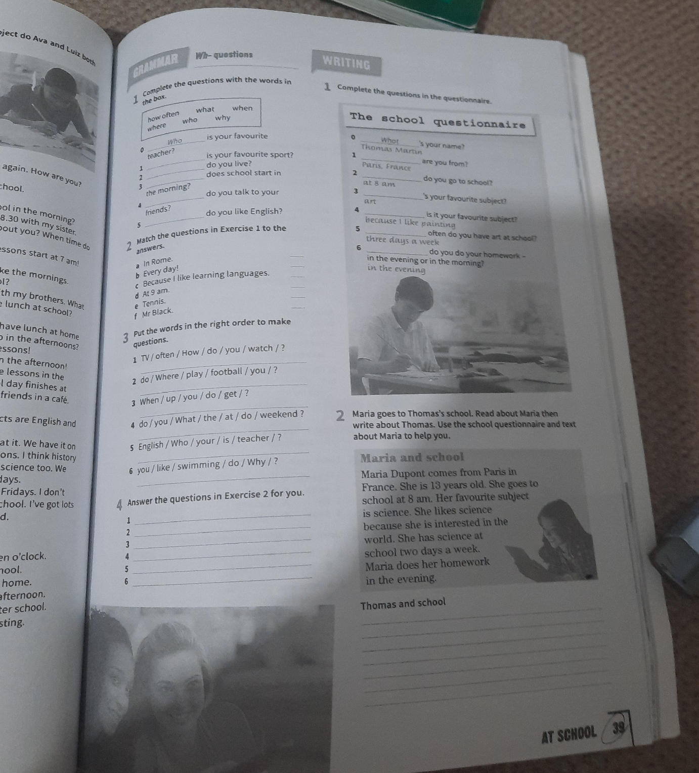 Complete the questions with the words in the | StudyX